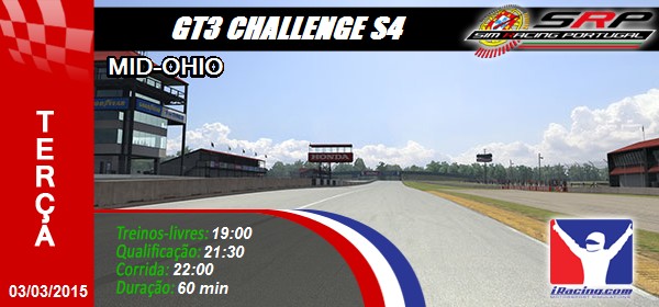 GT3 Challenge S4 – Round 6 – Mid-Ohio : SimRacing Portugal